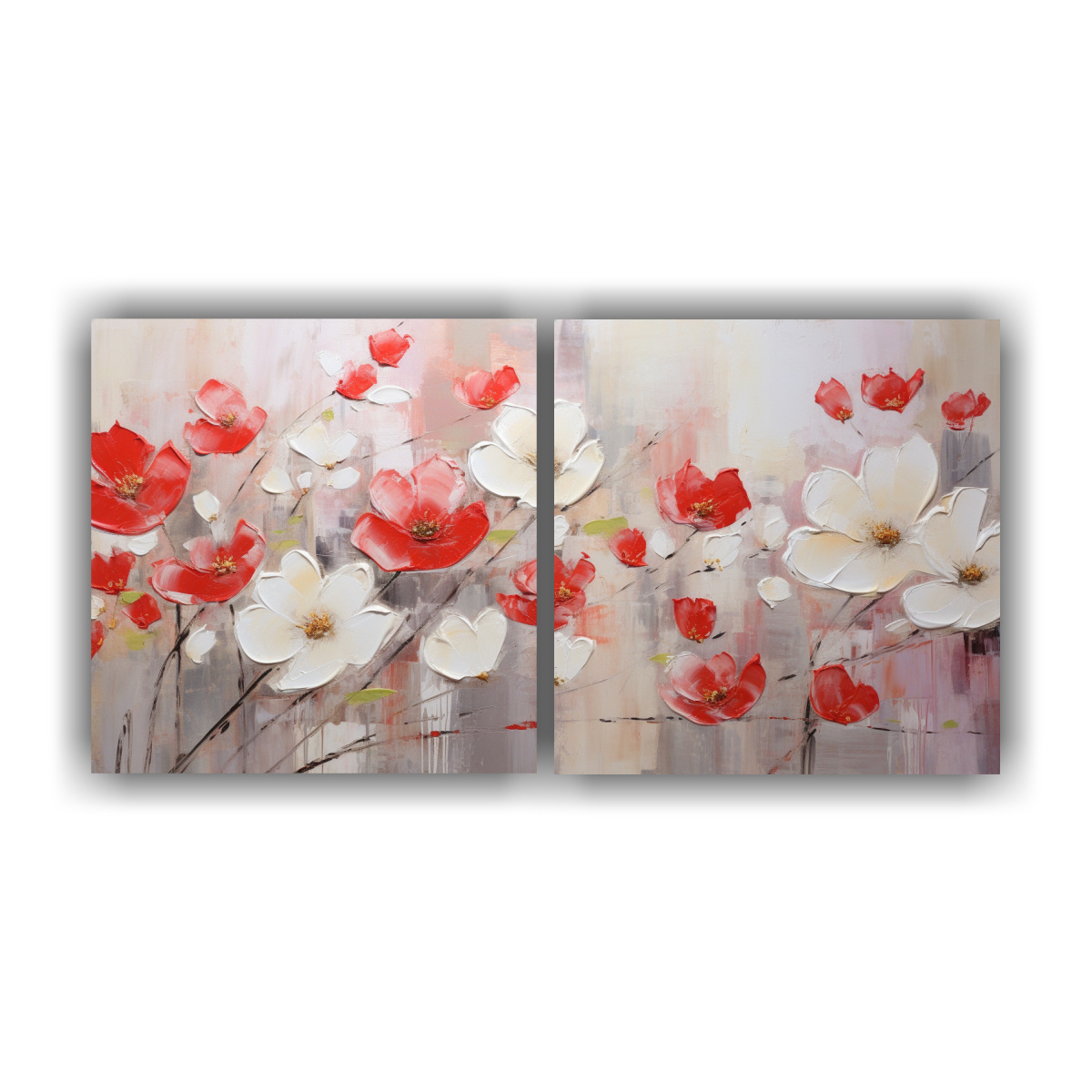 Cuadro Decorativo De Flores Blanco Y Rojo Para Una Decoración Moderna - Decocuadros