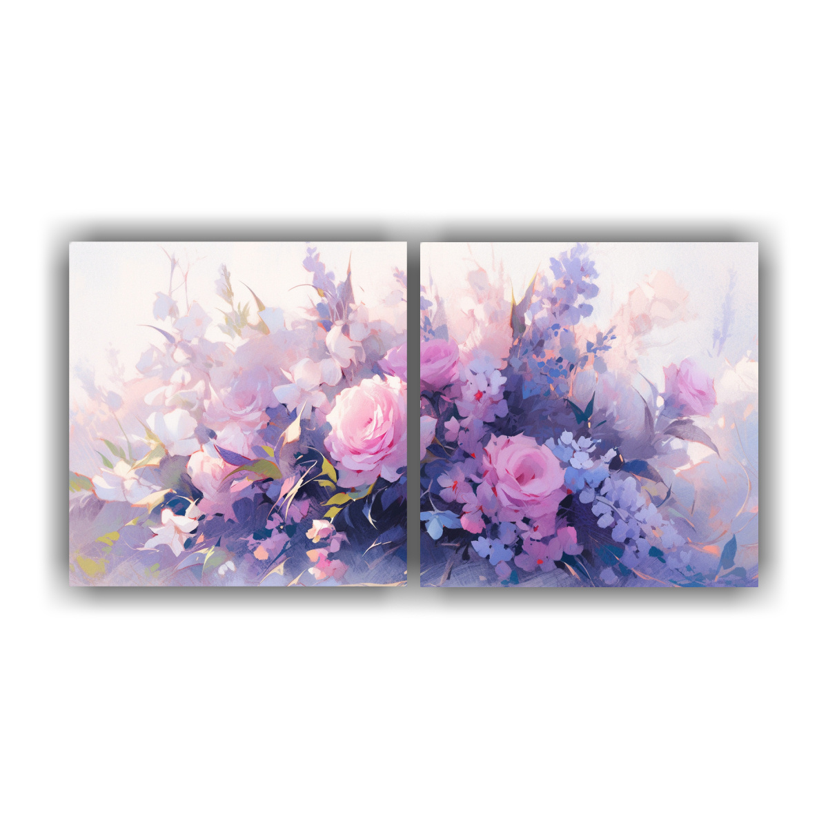 Cuadro De Flores Moradas Y Rosadas Que Evoca Alegría - DecoCuadros