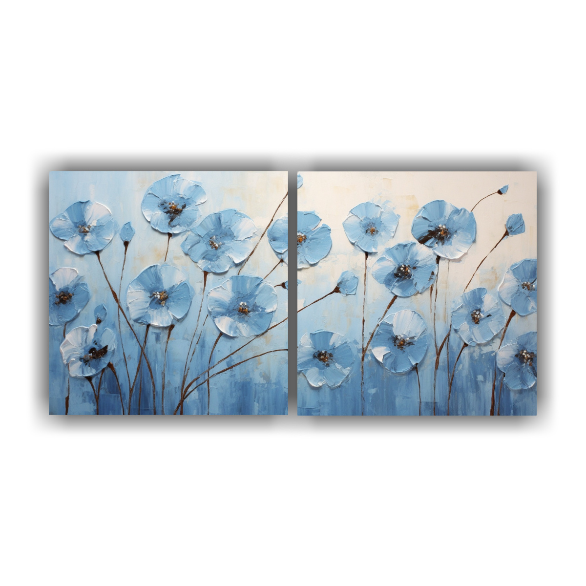 Cuadro Decorativo: Dos Artes Forma Inspiración - Estilo Flores Azules ...