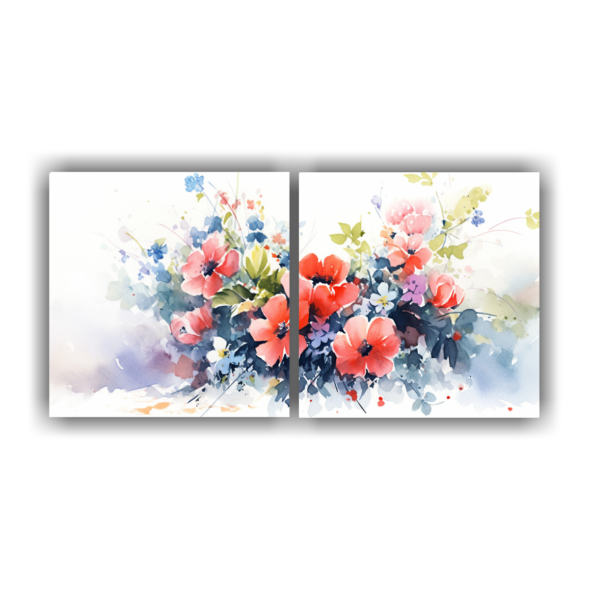 Cuadro De Flores Estilo Acuarelas: Decoración De Pared De Alta Calidad - Decocuadros