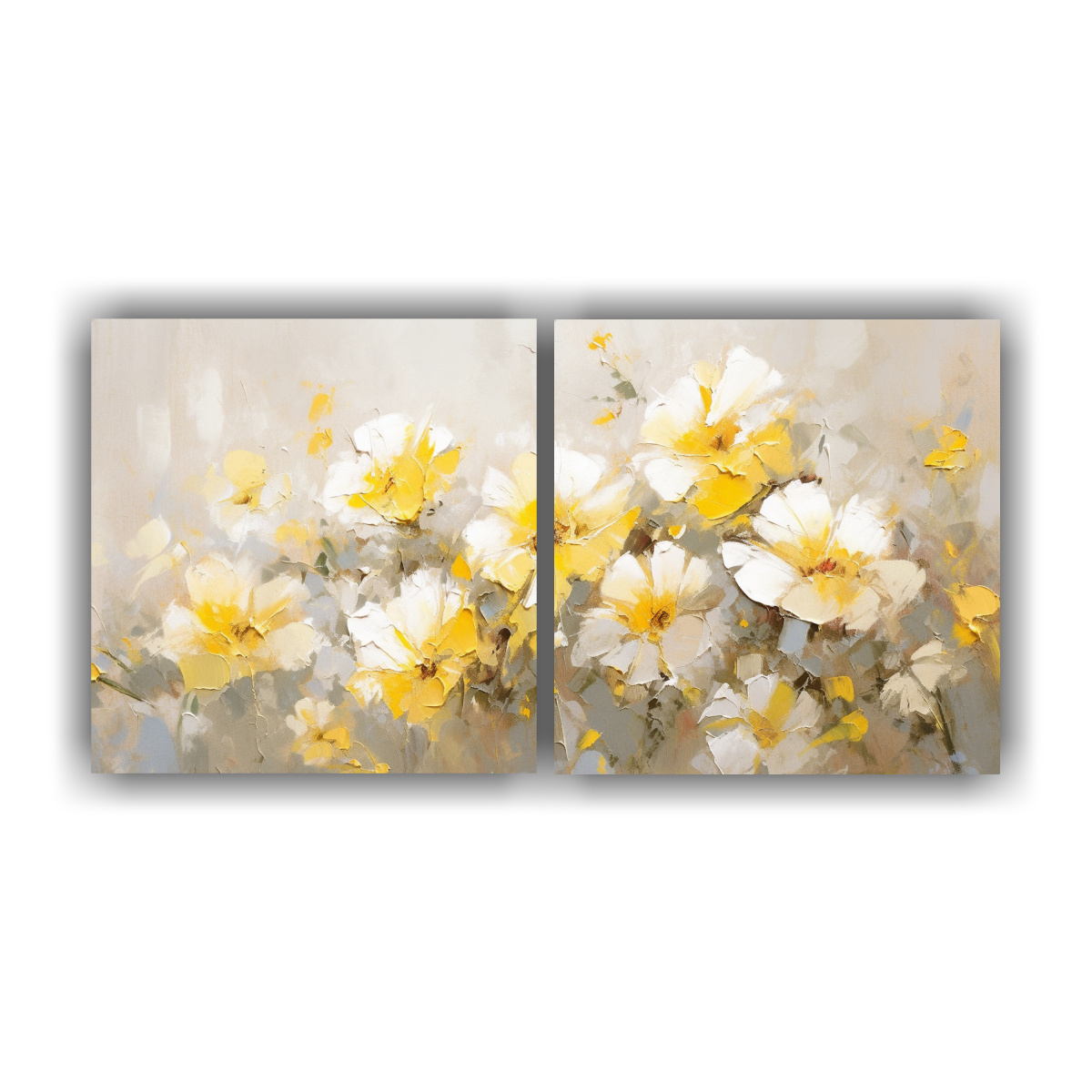 Cuadro Decorativo Con Flores Amarillas Y Doradas - DecoCuadros