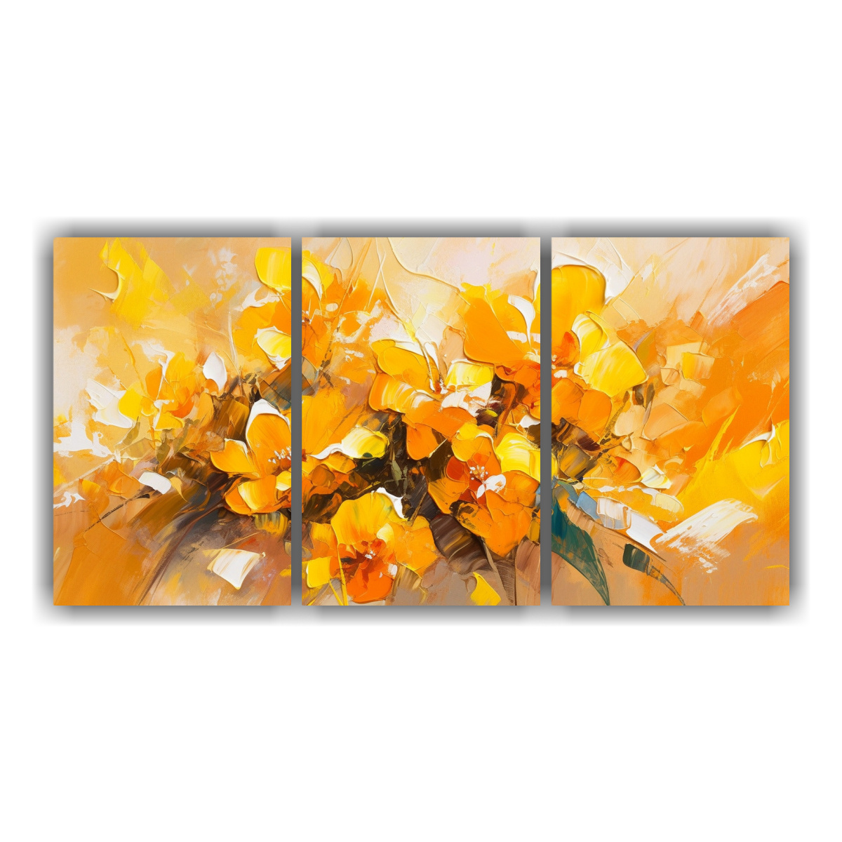 Cuadro Decorativo De Flores Amarillas En Profundidad - DecoCuadros