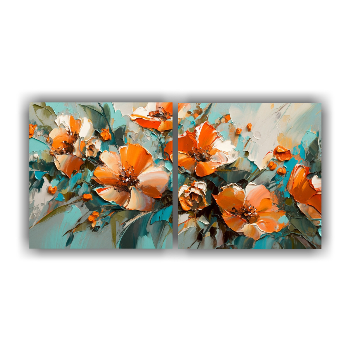 Cuadro De Flores Turquesa Y Naranja: Equilibrio Visual En Bellas Artes ...