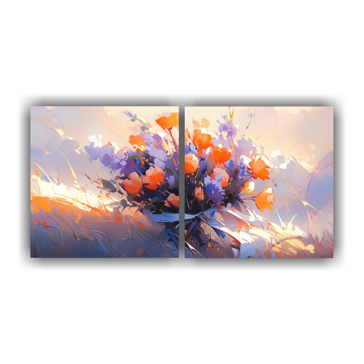 Cuadro Decorativo De Vanguardia Refinada En Lienzo Con Flores En ...