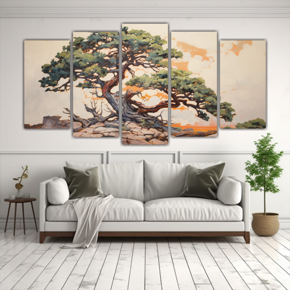 Cuadro Abstracto Estilo Cinco Cuadros Expresión A Juniper Tree ...