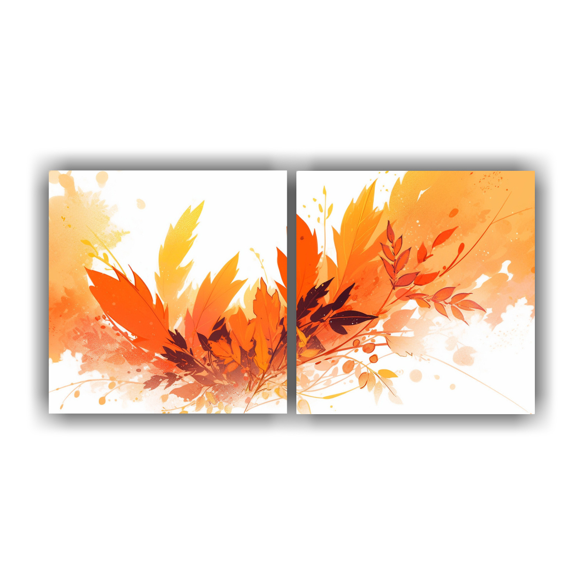 Cuadro Decorativo Con Líneas Finas En Amarillo Y Naranja | DecoCuadros