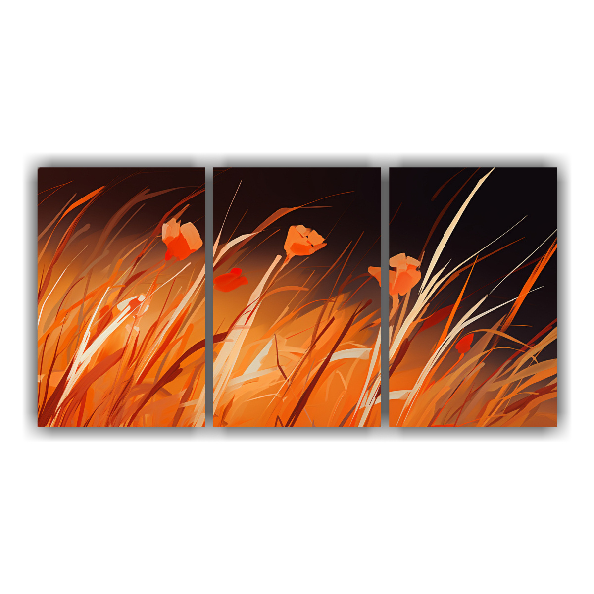 Cuadro Decorativo Con Detalle De Imagen De Tres Telas En Bastidor Con Ambiente Neonoir Y Colores ...