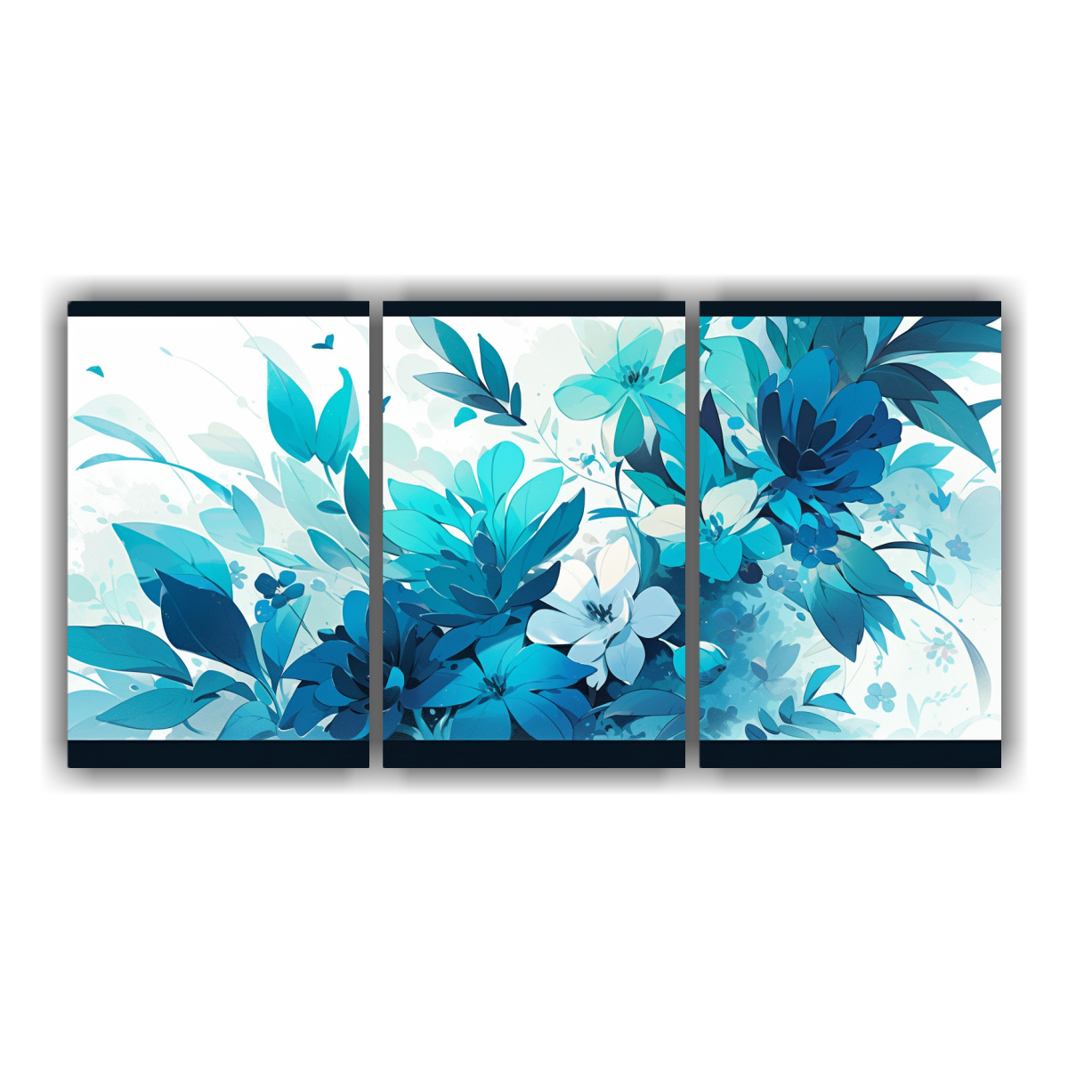 Set 3 Canvas Expresión Exclusivo Turquesa Y Azul | DecoCuadros