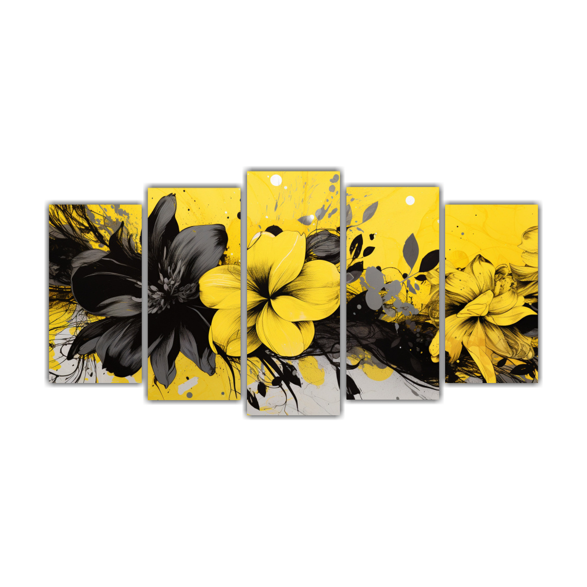Cuadro Decorativo De Pared Con Colores Amarillo Y Negro Estilo Neo-noir - Decocuadros
