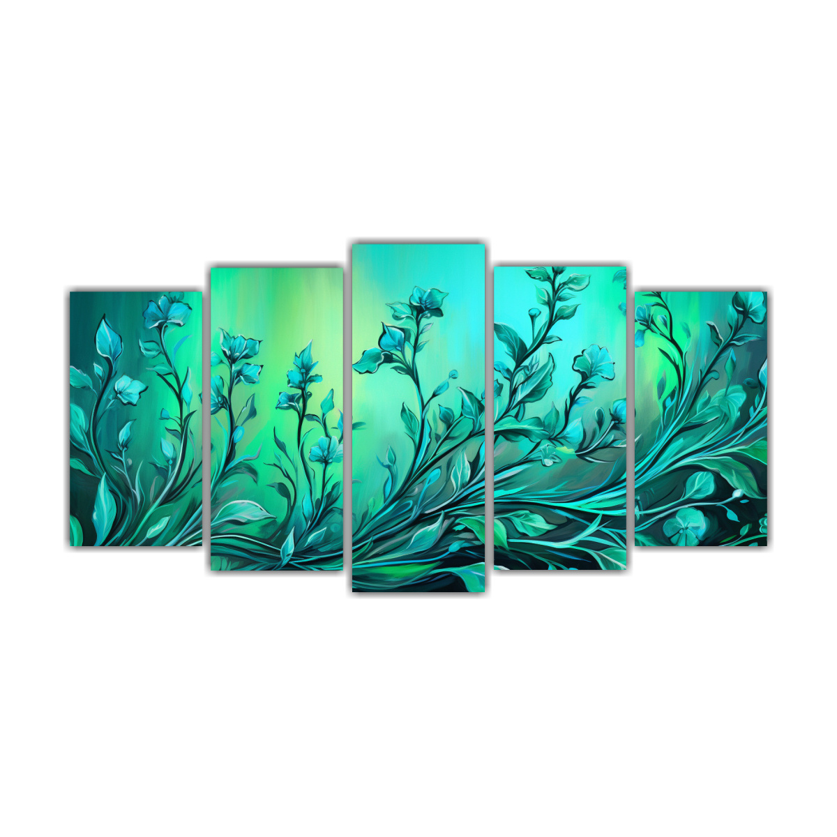 Cuadro Decorativo Estilo Neonoir De Cinco Artes En Colores Verde Y ...