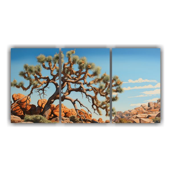 Set 3 Cuadros Impactantes De Lienzo Tela Árbol De Joshua Pintura ...