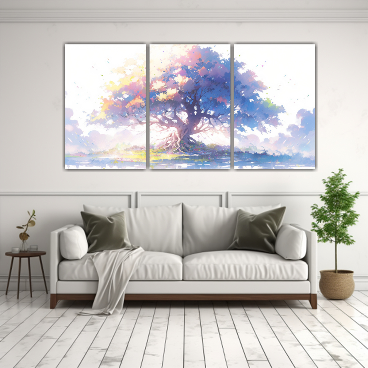 Set 3 Telas En Bastidor Concepto Armonía Cromática A Apple Tree Colores ...