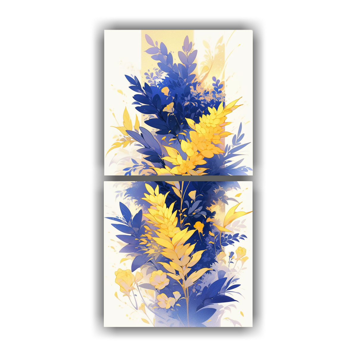 Cuadro Decorativo En Tela Canvas Amarillo Y Azul Para Crear Una Atmósfera Neo-noir - Decocuadros