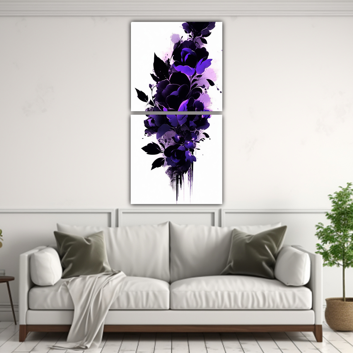 Cuadro Decorativo: Combinación De Colores Morado Y Negro En Un Ambiente ...