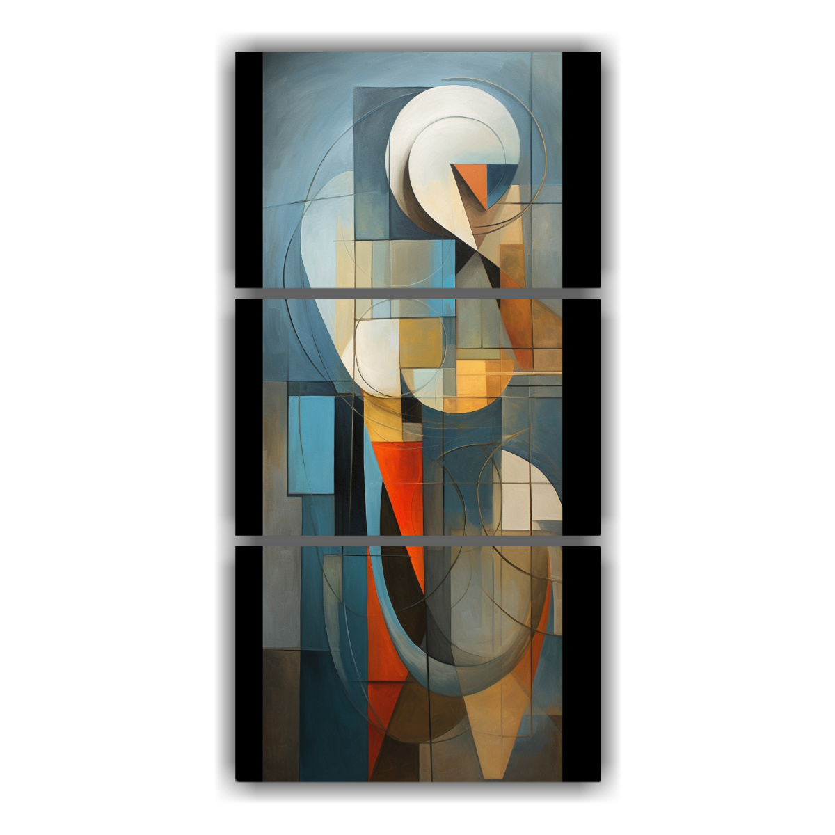 Conjunto 3 Cuadros Vanguardia Simétricos En Tonos Terrosos - ¡Compra Ahora! - Decocuadros