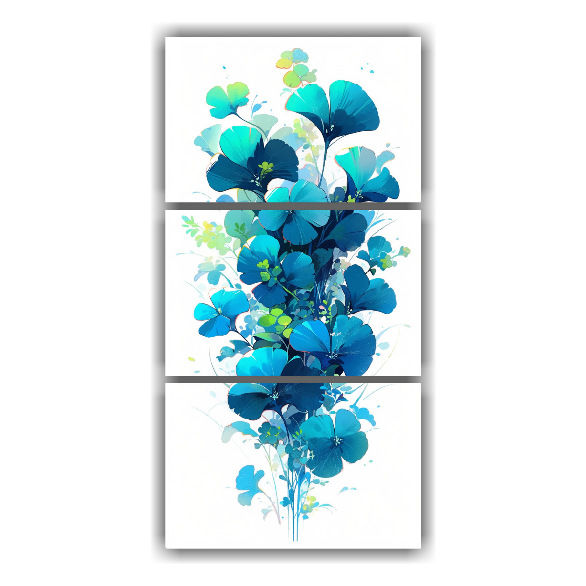 Cuadro Abstracción Luminosa Turquesa Y Azul En Bastidor - DecoCuadros