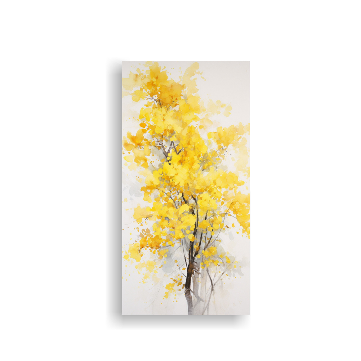 Cuadro Abstracto De Colores Amarillo Y Blanco De Un árbol De Acacia Que ...