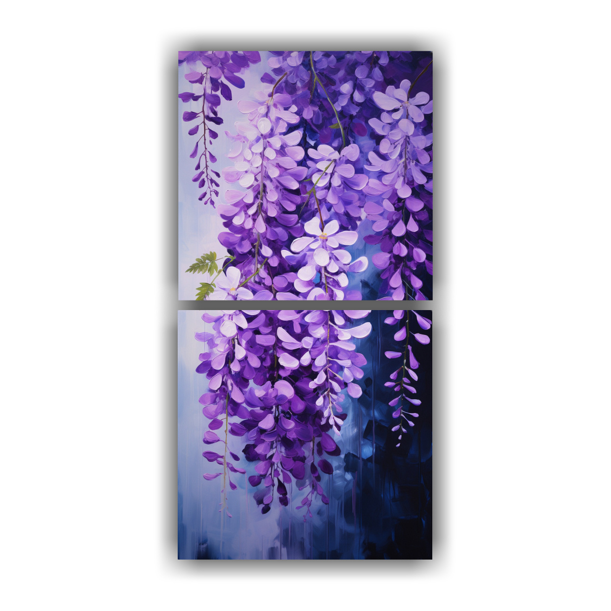 Cuadro Abstracto De Flores De Glicinias En Estilo Estilo óleo De Alta Calidad - DecoCuadros