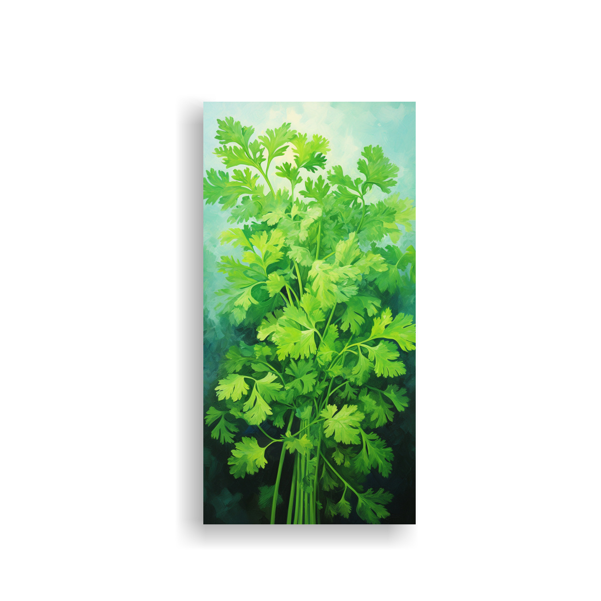 Cuadro Abstracto De Hierbas De Cilantro - Arte Vertical Relieve ...