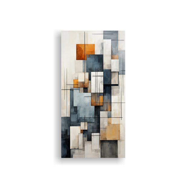 Cuadro Abstracto Geométrico En Colores Neutros - DecoCuadros