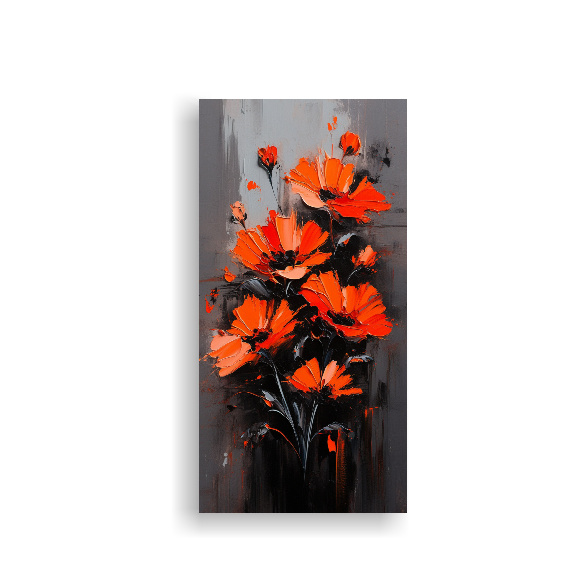 Cuadro Abstracto Innovador En Colores Naranja Y Negro - DecoCuadros