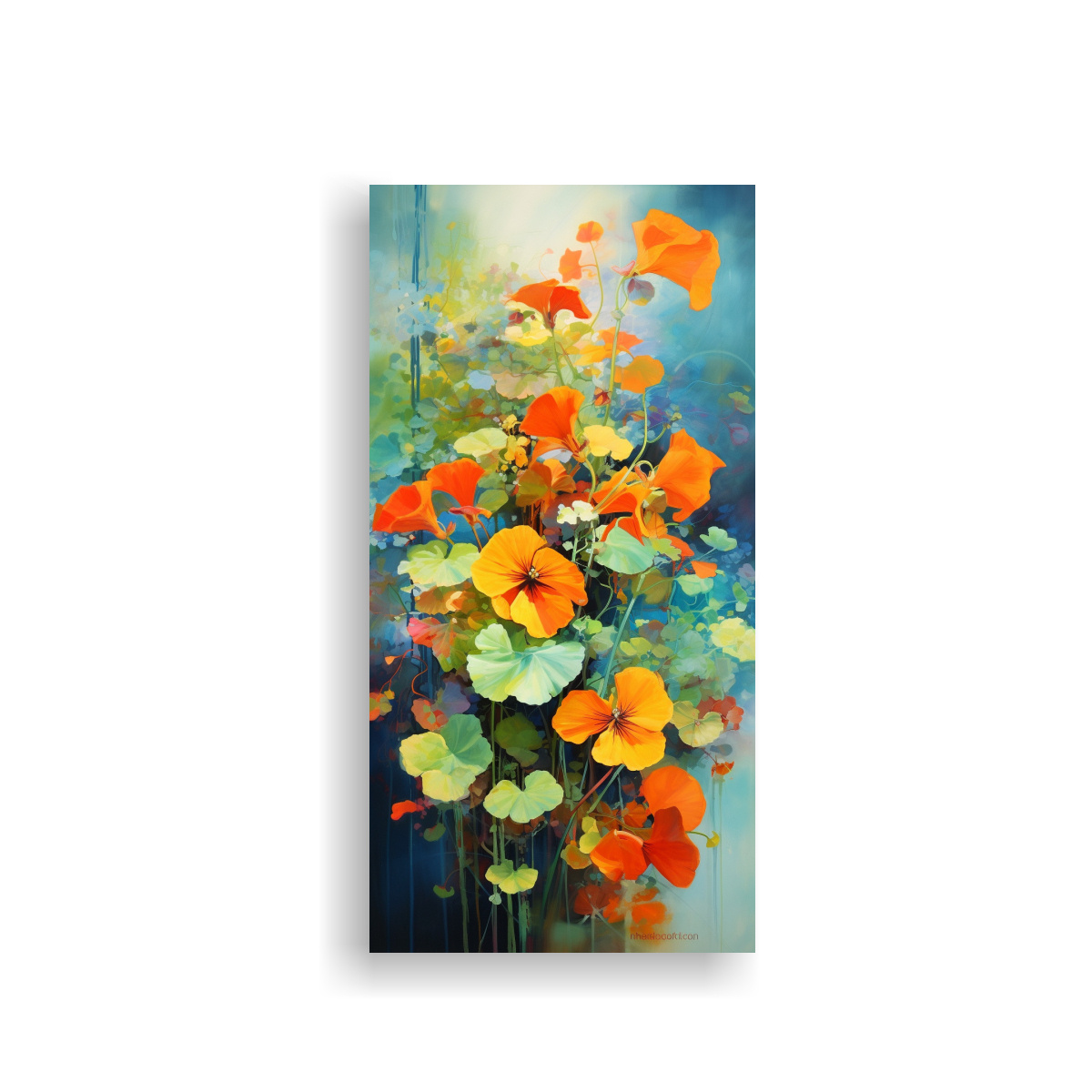 Cuadro Abstracto Nasturtium Herbs En Lienzo Con Forma De Perspectiva ...