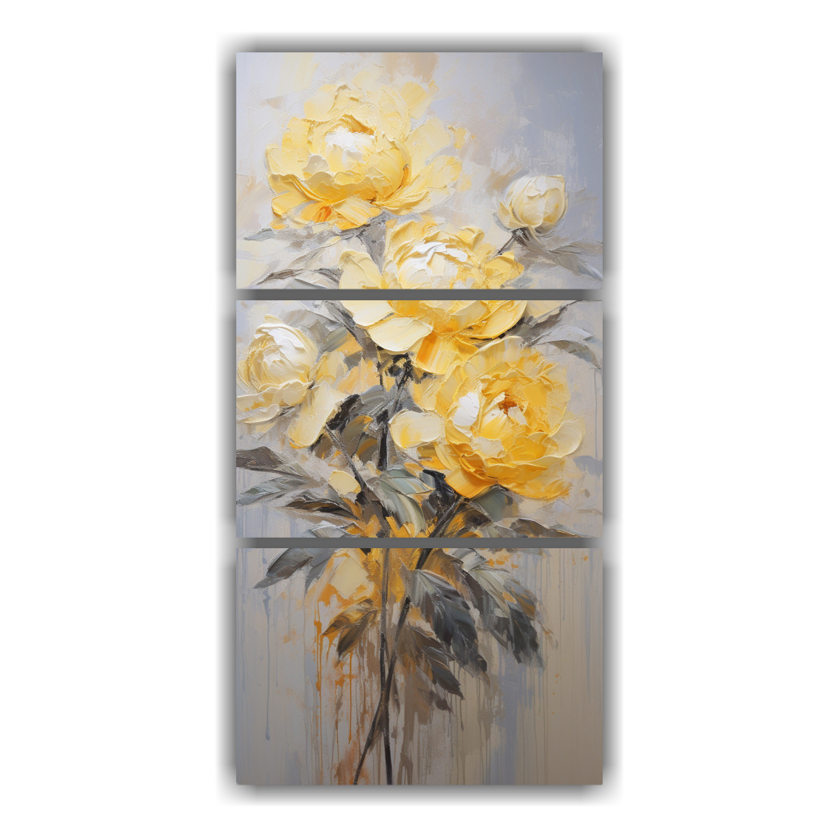 Cuadro De Flores Amarillas En Lienzo Estilo Decorativo - DecoCuadros