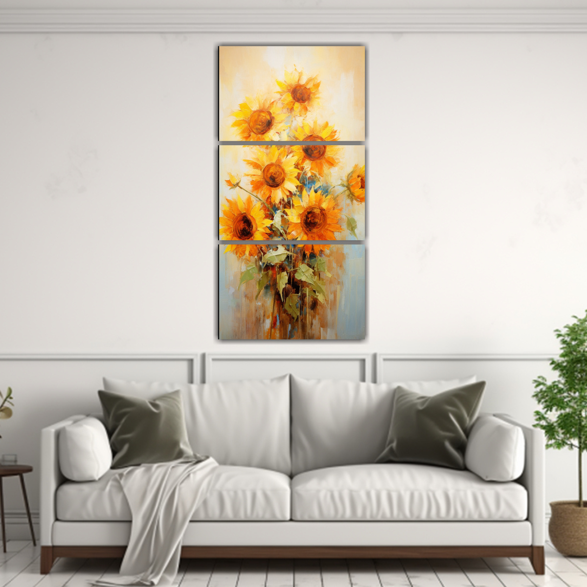 Cuadro De Girasoles Naranjas En Estilo Decorativo - DecoCuadros