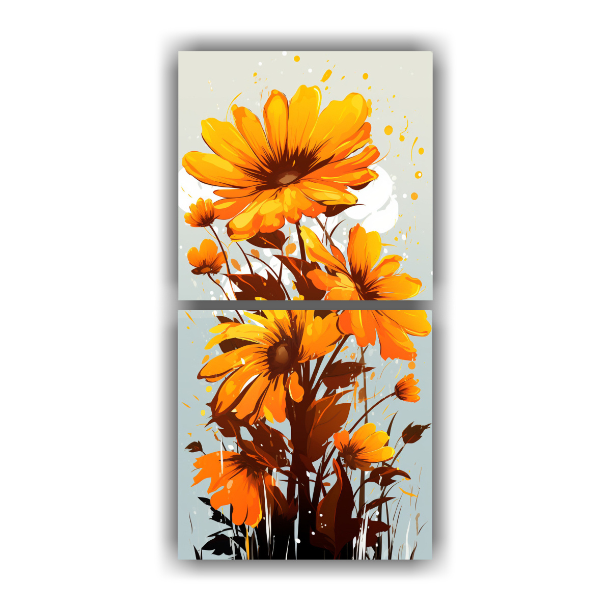 Cuadro De Lienzo Amarillo Y Naranja Para Decoración De Cuarto - Decocuadros