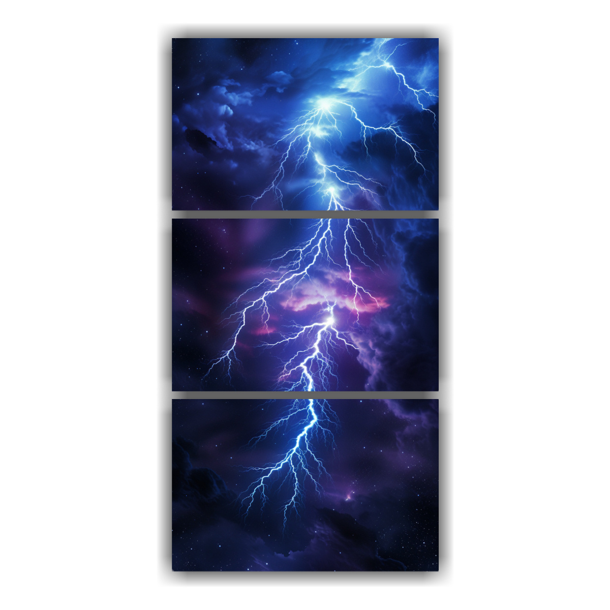 Cuadro Abstracto Dinámico Con Representación De Rayo En Violeta Y Azul ...