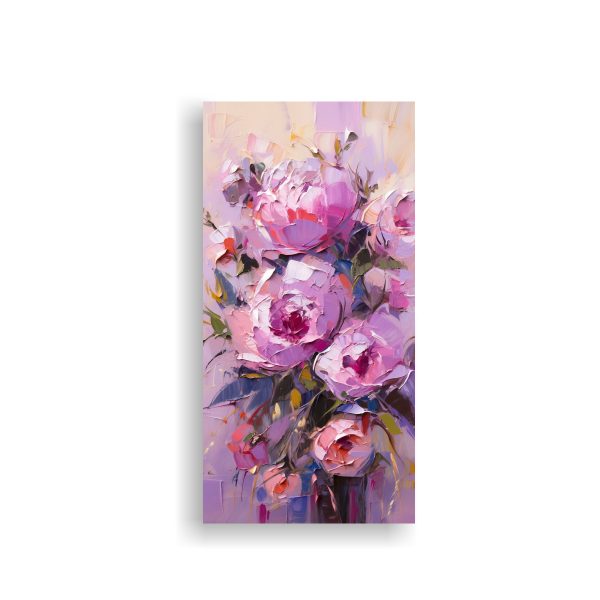 Cuadro Decorativo Mágico De Flores En Colores Morado Y Rosa En Lienzo ...