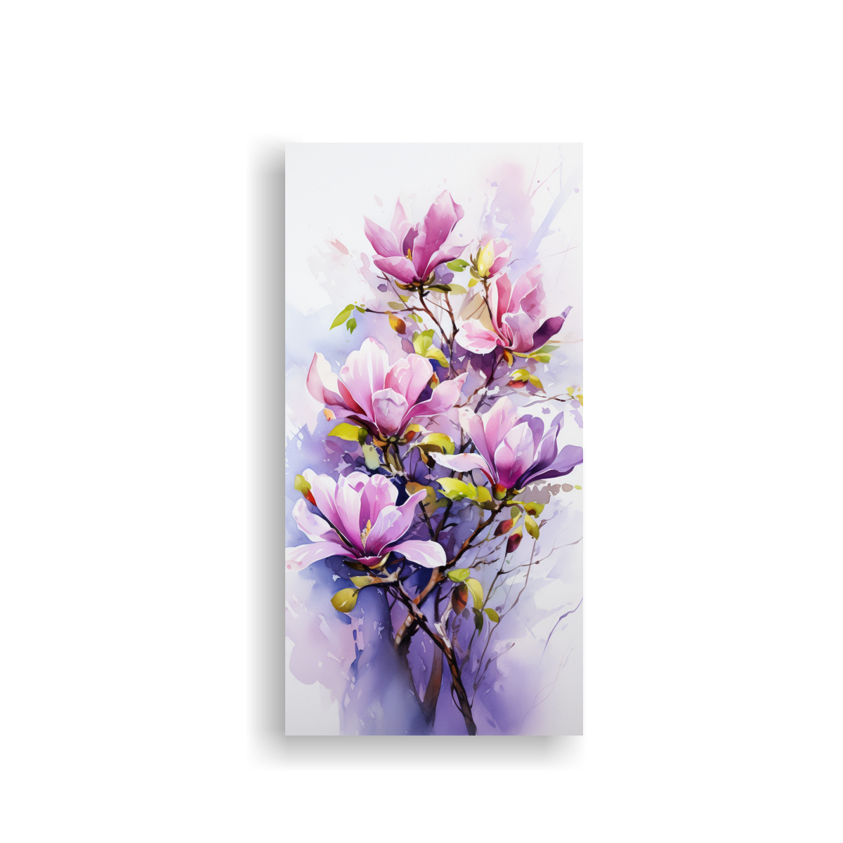 Cuadro Fotografía Magnolias Verdes Y Moradas Abstracto Pintura Decorativa - DecoCuadros