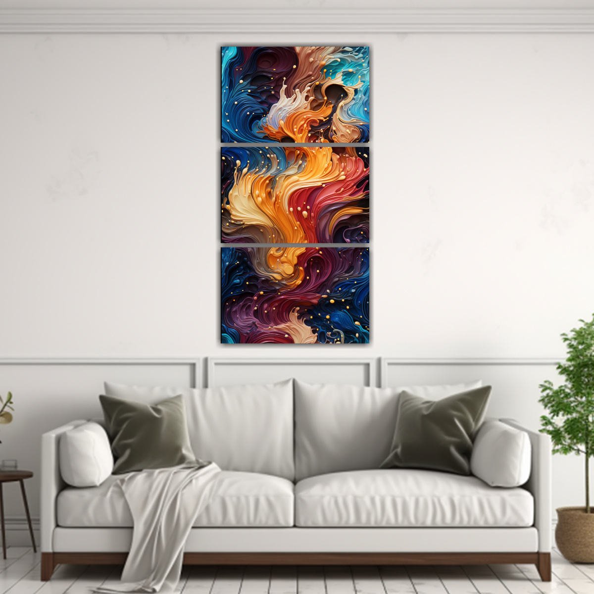 Cuadros Abstractos De Onda Marina Con Derrame De Estilo Estilo óleo 4k - DecoCuadros