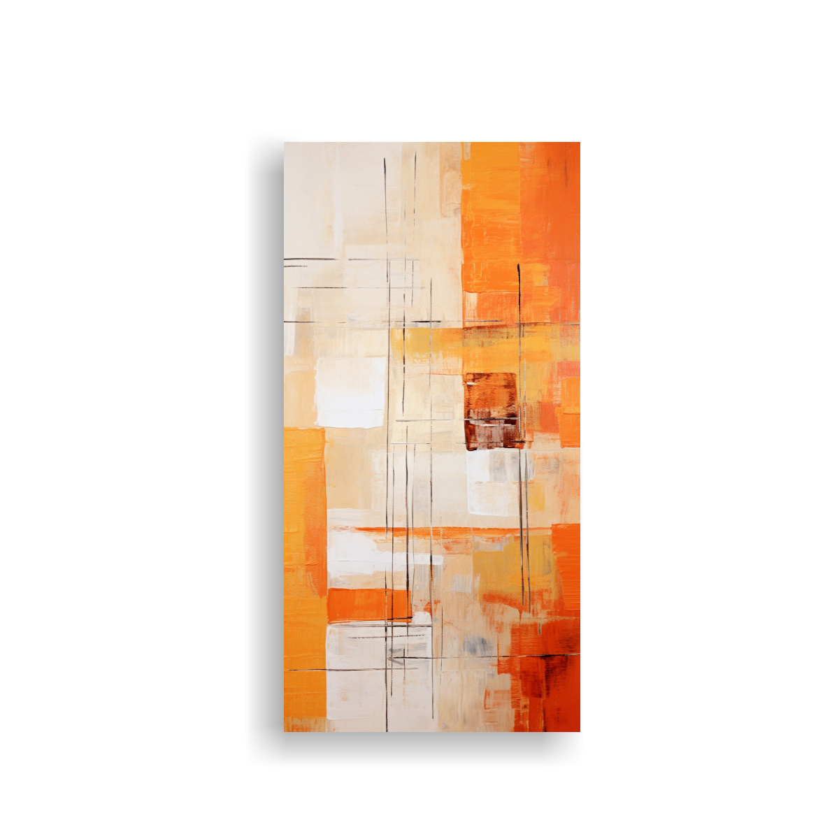 Cuadros Abstractos En Color Naranja De Arte Diseño Unico - Decocuadros