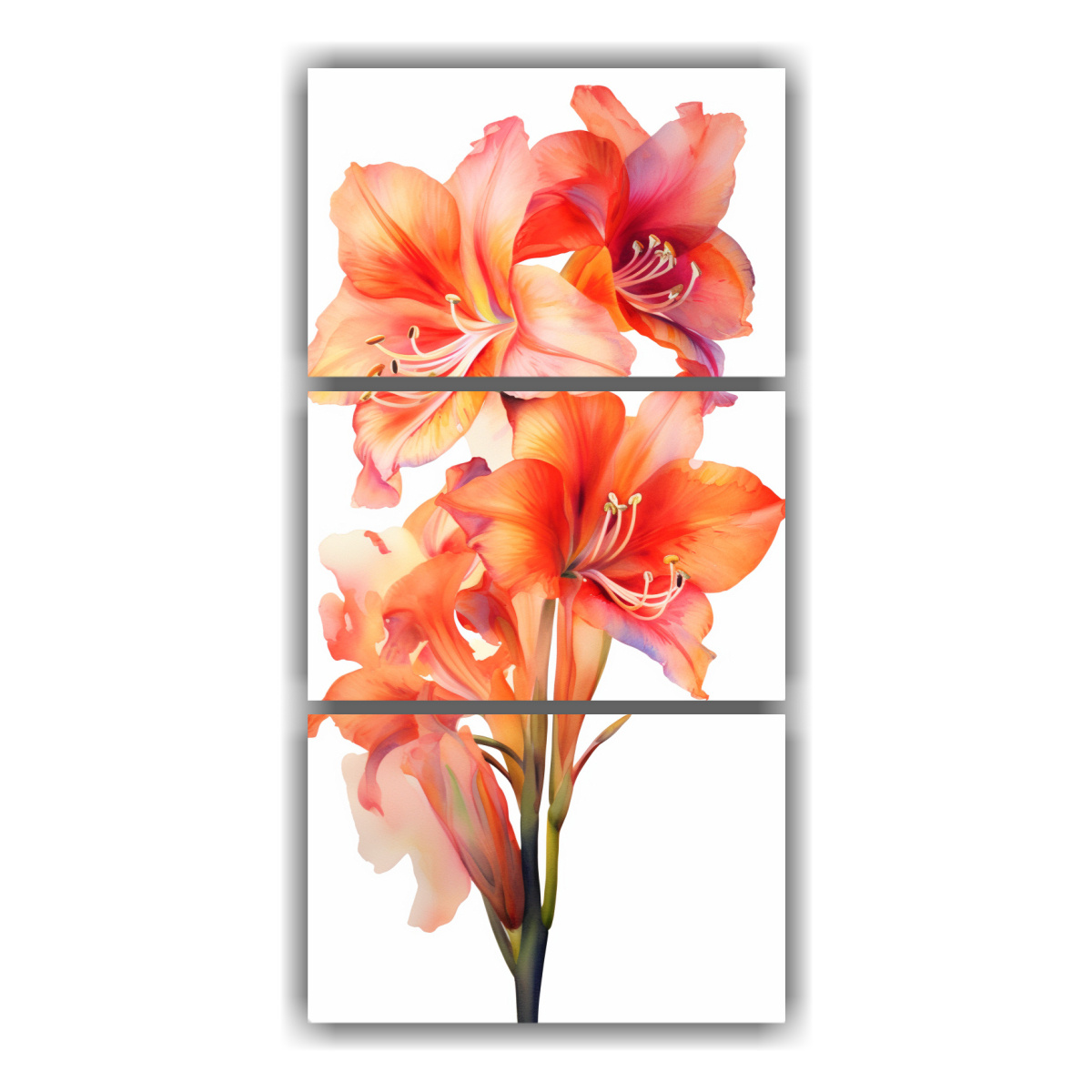 Cuadros Abstractos En Naranja Y Rosa Para Regalo Tres Telas En Bastidor - Decocuadros