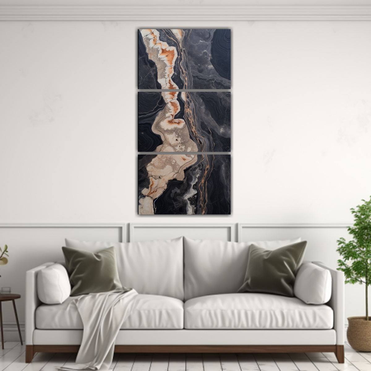 Cuadros Abstractos Mármol Estilo Fluidos - Set 3 Cuadros Decorativos - Decocuadros