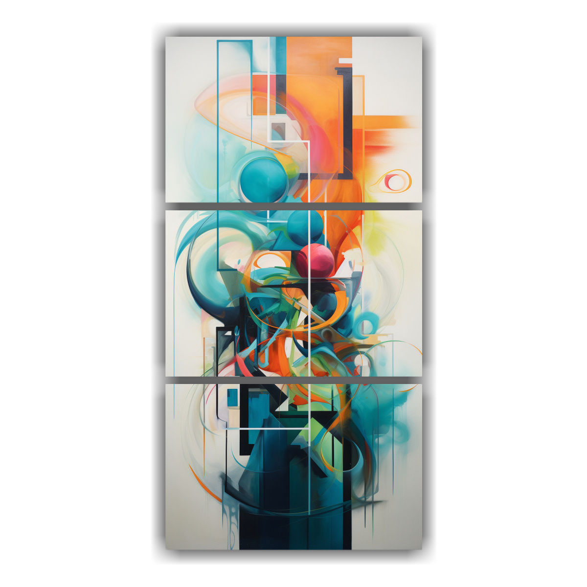 Set 3 Canvas Concepto Multicolor Cuadros Abstractos Para Salón - Decocuadros