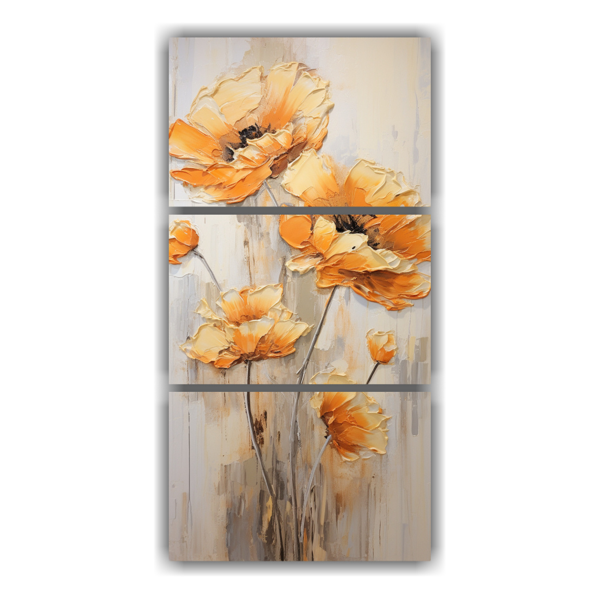 Cuadros Decorativos Flor De Amapolas Y Naranjas En Lienzo - DecoCuadros