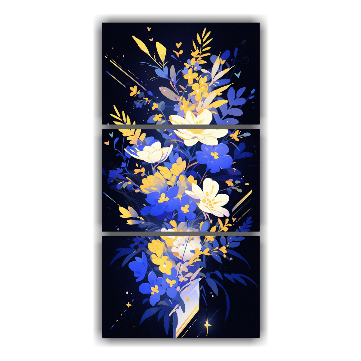 Cuadros Modernos Escena Amarillo Y Azul, Atmosfera Neonoir - DecoCuadros