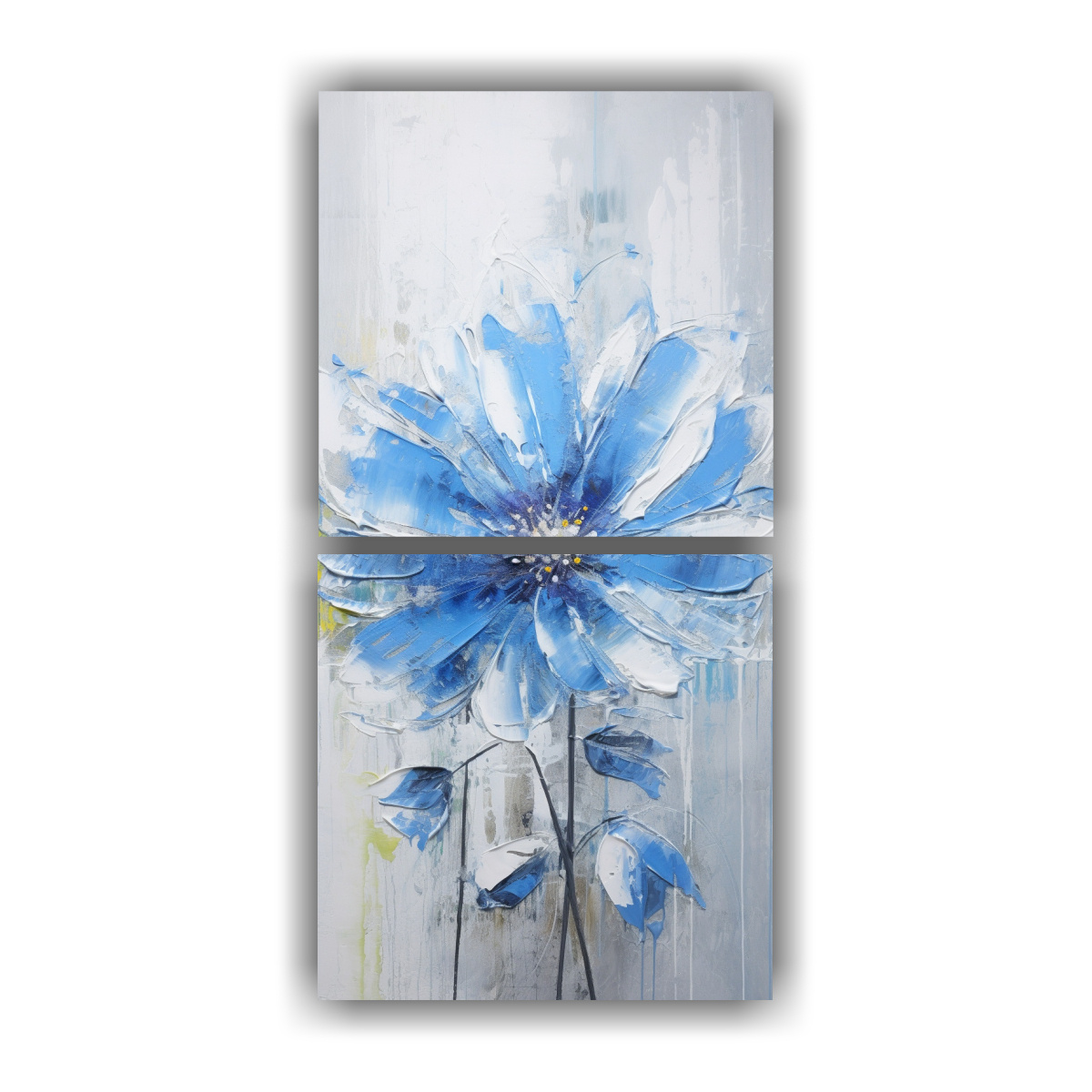 Cuadros Tela Canvas Exposición Estilo Decorativo Flores Azules - Decocuadros