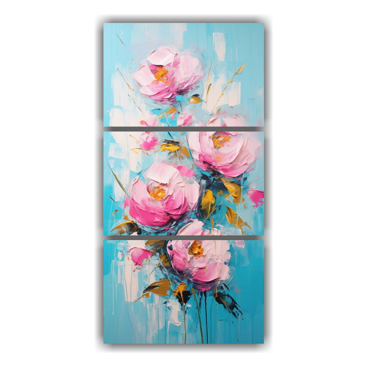 Lienzos De Abstracción En Turquesa Y Rosa Para Cocina - Compra Online - Decocuadros