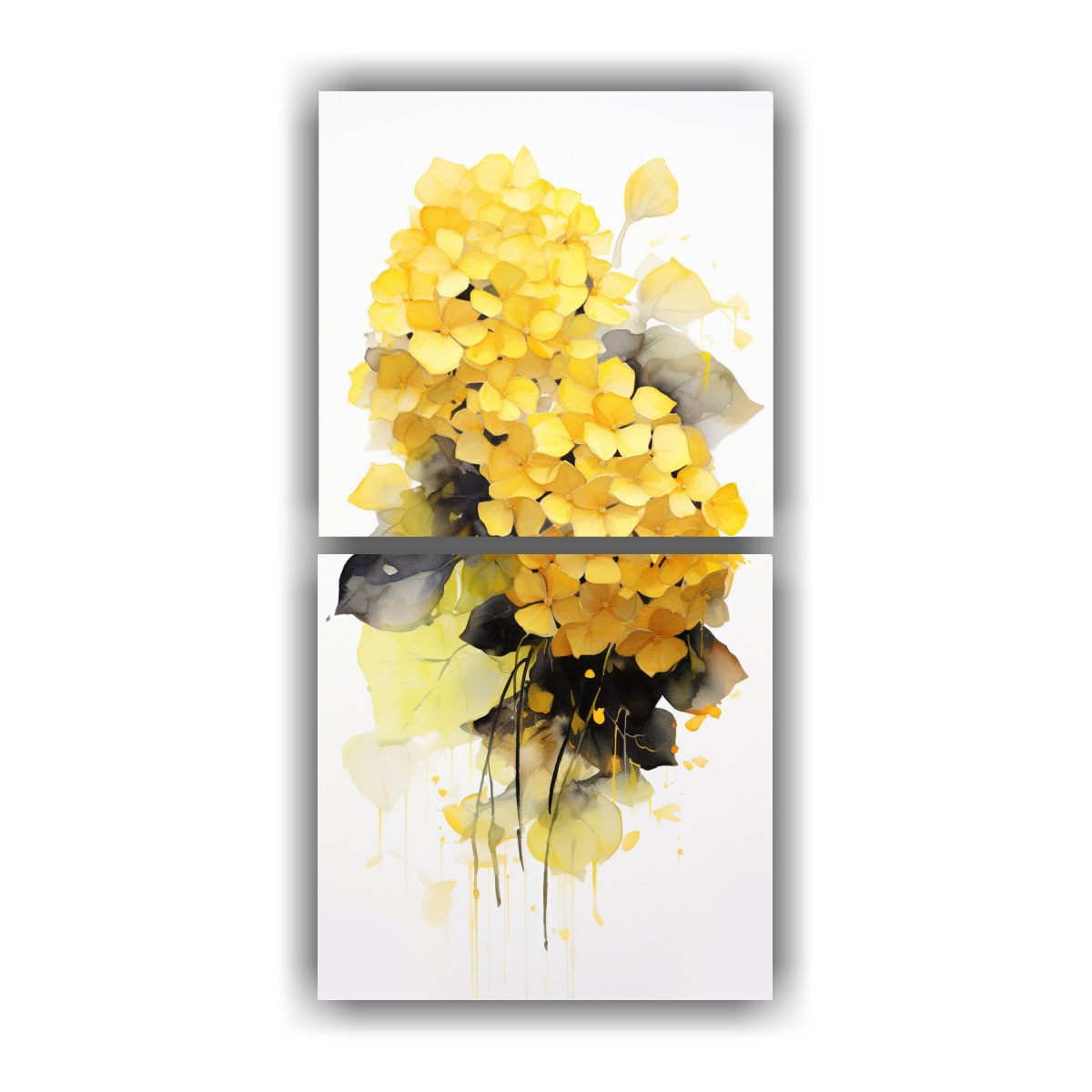 Lienzos De Tela Conceptual, Arte Callejero, Flores Hortensias Amarillas Y Negras, Pinturas ...