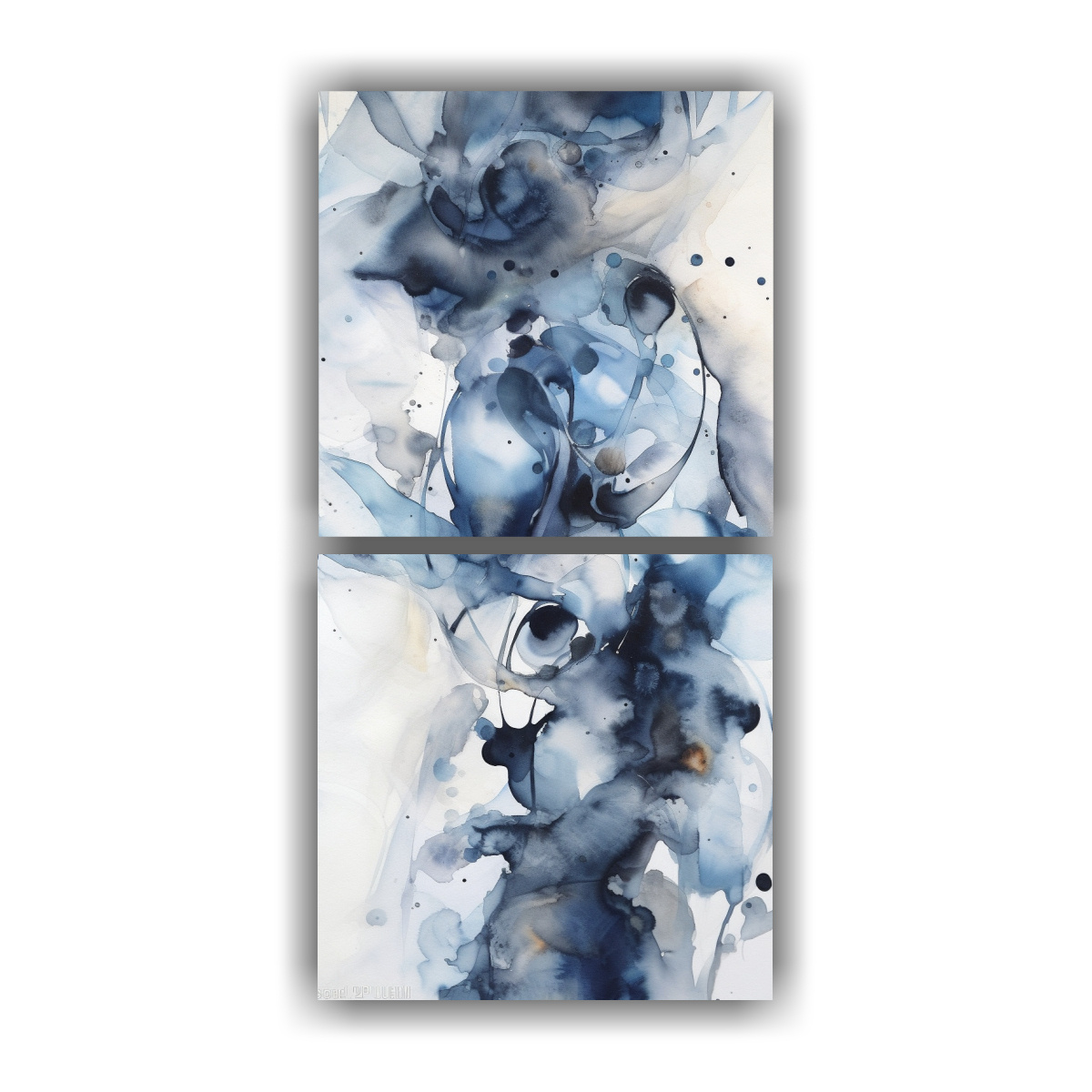 Cuadro Abstracto De Campo De Color En Lienzo: Set De 2 Telas En Bastidor - Decocuadros