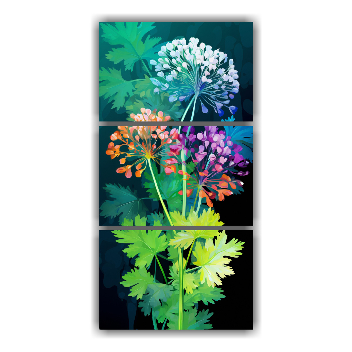 Tríptico Abstracto Living Peonías Rojas Y Naranjas - Cuadros ...