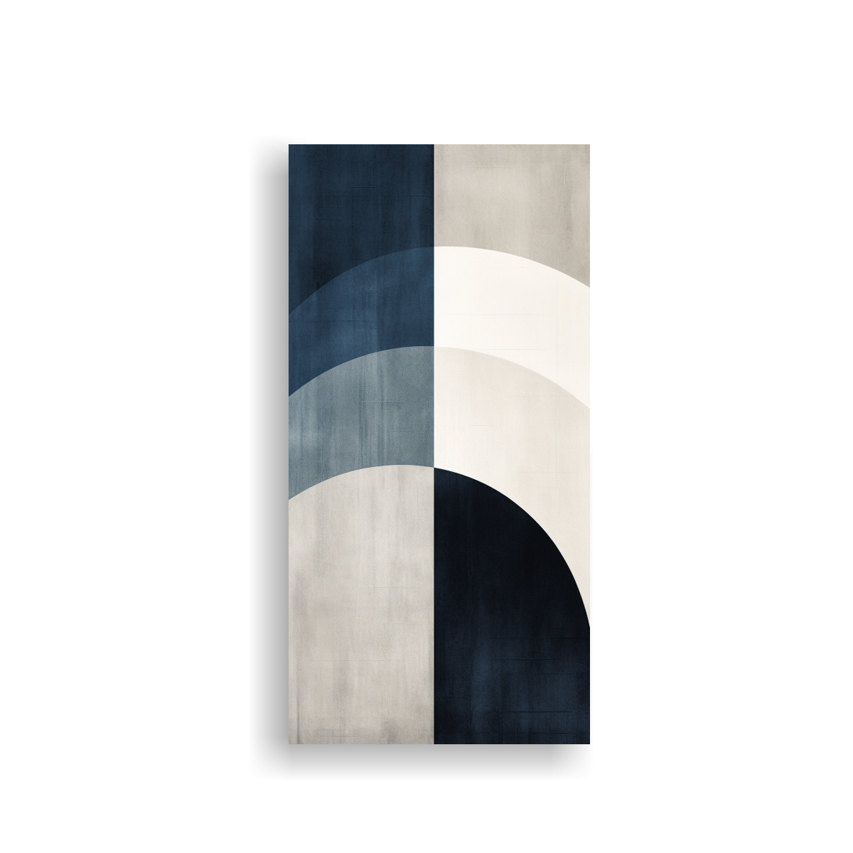 Cuadro Abstracto Azul Y Gris En Lienzo Blanco - Composición Dinámica ...