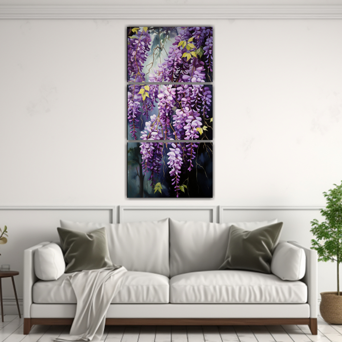 Cuadro Abstracto De Flores De Glicinias En Detalle - ¡Oferta Imperdible! - Decocuadros
