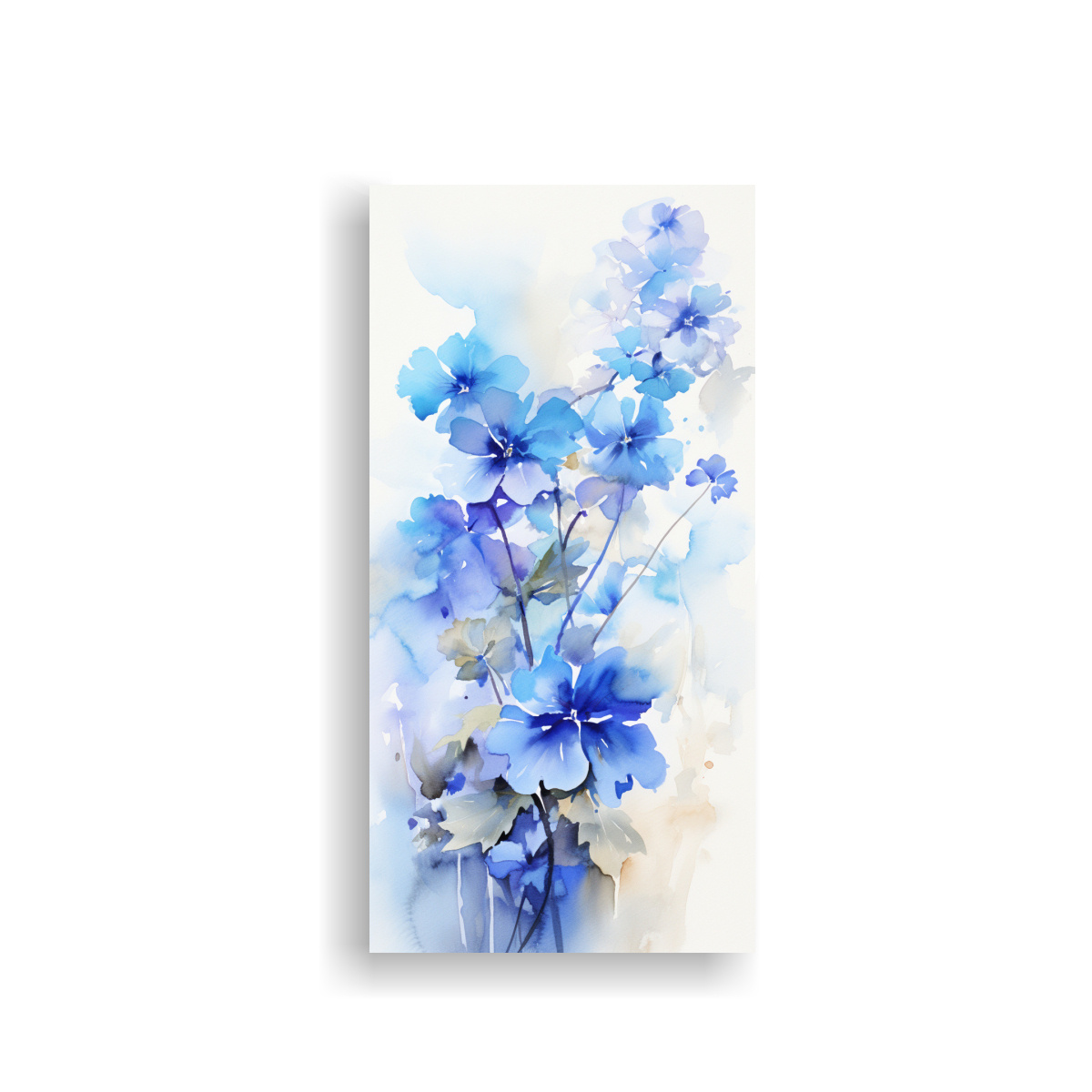 Compra Cuadro De Pintura Abstracta De Geranium Flowers En Blanco Y Azul En Tela De Alta Calidad ...