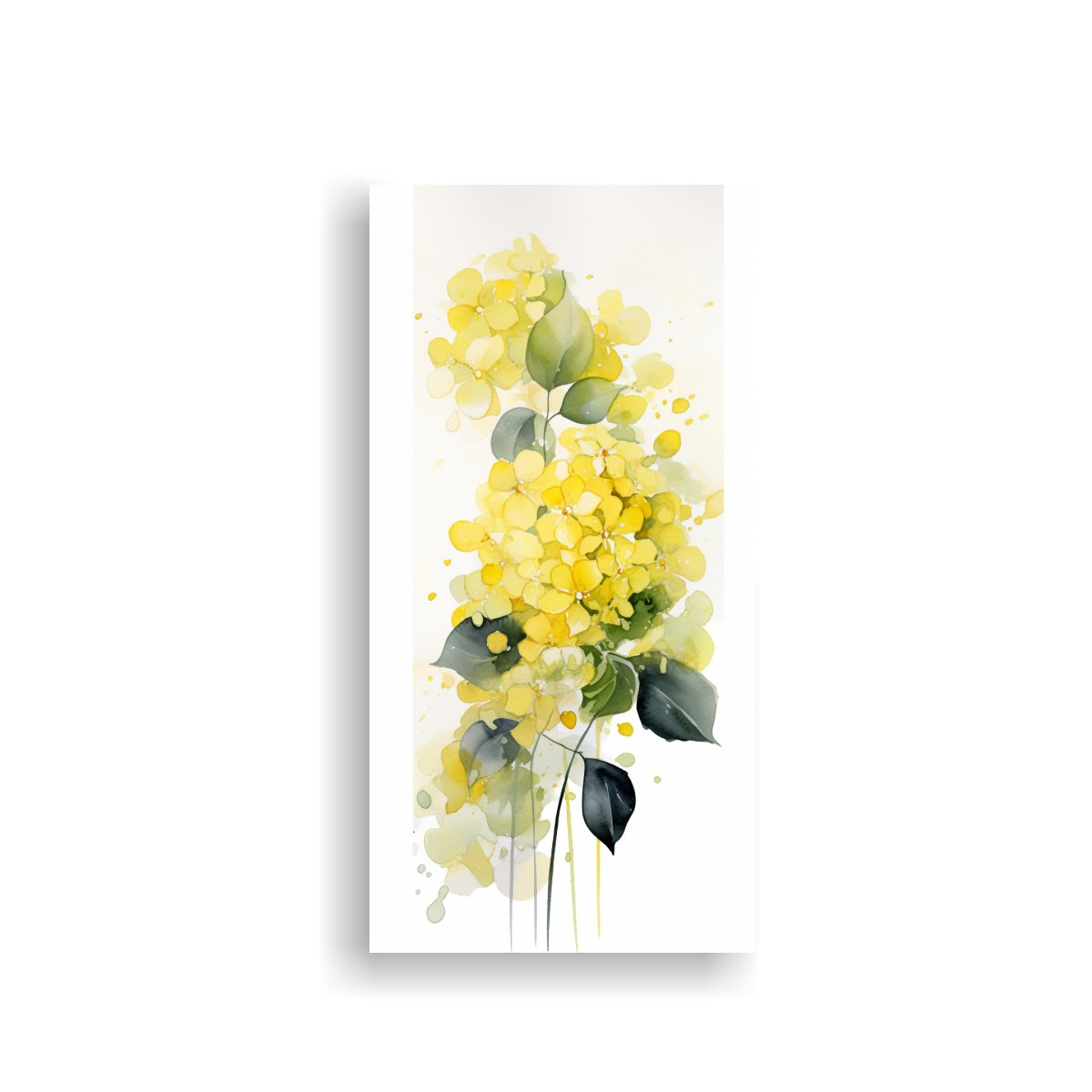 Pintura Abstracta De Hortensias Amarillas Y Negras - Cuadro Decorativo - Decocuadros