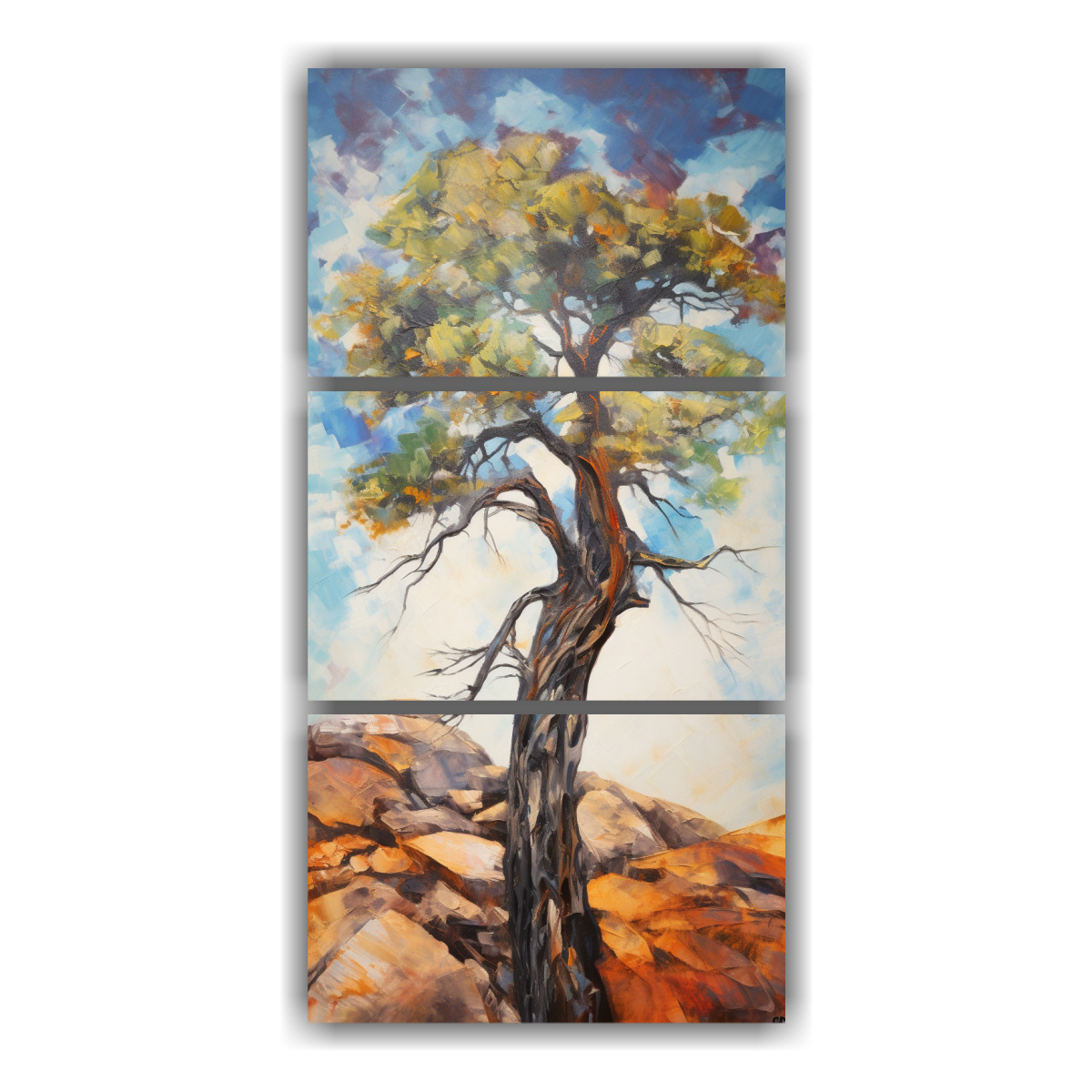 Cuadro Tríptico Estilo Estilo óleo Joshua Tree - DecoCuadros