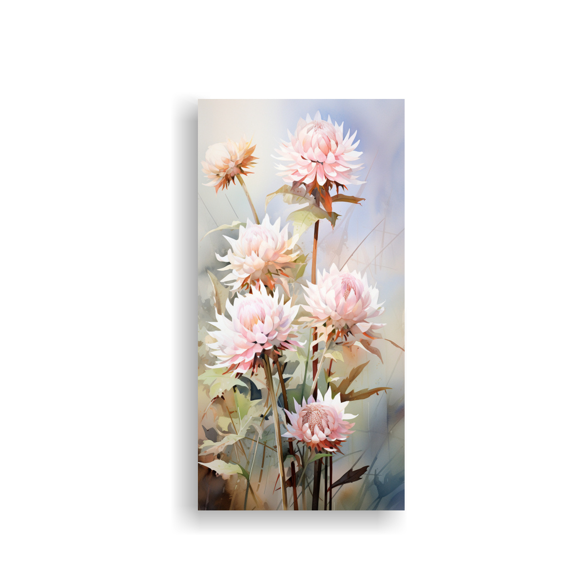 Cuadro De Flores De Alcachofa De Jerusalén En Colores Blanco Y Rosa - DecoCuadros